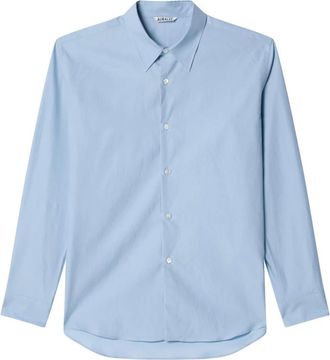 Auralee Homme, Chemises, Bleu, Taille: M Washed Finx Twill Slim Shirt