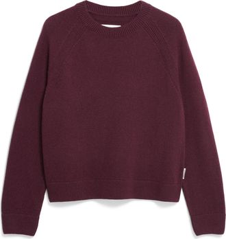 Armedangels Damen Pullover aus Bio-Woll Mix LILIRIAA REGLANA Loose Fit Dark Cranberry