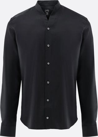 van Laack Stehkragenhemd mit V-Ausschnitt und Jacquard-Streifen