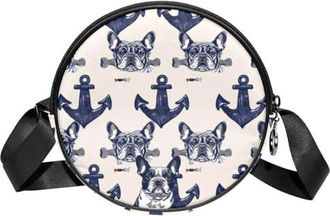 Generic Petit sac &agrave; bandouli&egrave;re Circle pour femme, petit sac &agrave; bandouli&egrave;re avec fermeture &eacute;clair, bretelles r&eacute;glables, sac &agrave; main rond d&eacute;contract&eacute; pour femmes