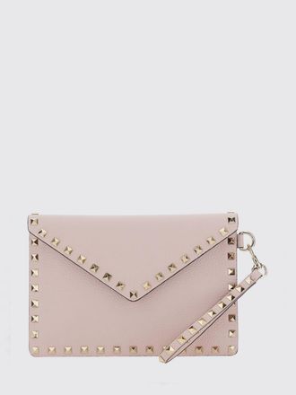Valentino Garavani Pochette enveloppe Rockstud en cuir grain&eacute; avec clous