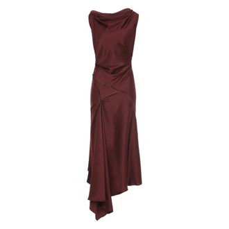 Victoria Beckham Femme, Robes, Rouge, Taille: 36 FR Asymmetrical Midi Dress