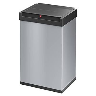 Hailo Big-Box Swing L Mülleimer - 1 x 35 Liter - selbstschließender Schwingdeckel - Stahlblech - Müllbeutel-Klemmrahmen - Mülleimer Küche rechteckig - Abfal
