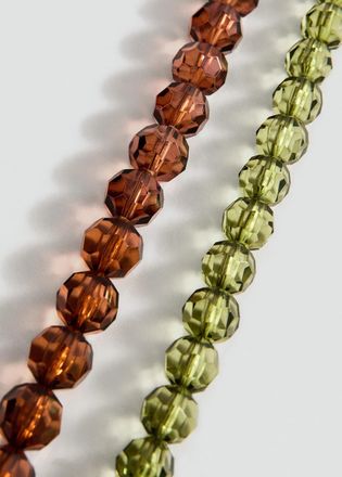 Mango Pack 2 colliers combin&eacute;s marron - Femme - Taille unique - MANGO