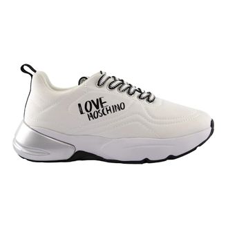 Love Moschino Wei&szlig;e Stoff-Sneakers - - Shoes - Damen - Wei&szlig; - 40 EU