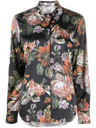 Vivetta chemise fleurie &agrave; manches longues - Noir
