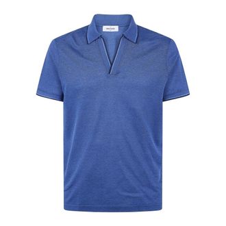 Gran Sasso Polohemd mit Rei&szlig;verschlusskragen - - Tops - Herren - Blau - 3XL