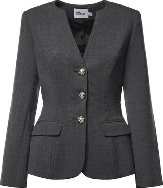 Self Portrait Femme, Vestes, Gris, Taille: 42 FR Blazers