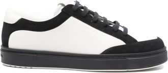 Emporio Armani Homme, Chaussures, Multicolore, Taille: 43 EU Baskets en cuir avec d&eacute;tails en daim