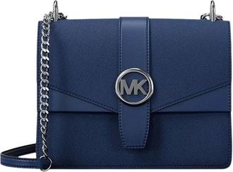 Michael Kors Greenwich Small Saffiano Leder Umh&auml;ngetasche - - Bags - Damen - Blau - ONE SIZE