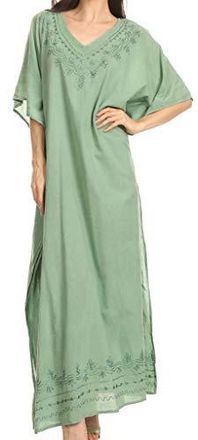 Sakkas 1901 - Favi Womens D&eacute;contract&eacute; Maxi Dress Longue Caftan Cover Up Loungewear Rayonnene - Aqua - OS