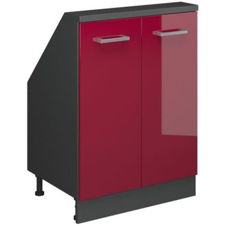 Vicco Dachschr&auml;genschrank Rion, Rot Hochglanz/Anthrazit, mit 2 T&uuml;ren, Vicco