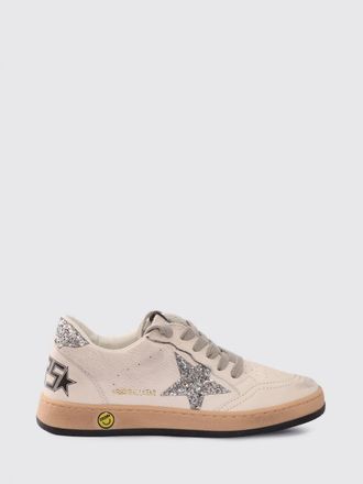 Golden Goose Ball Star Sneakers f&uuml;r Jungen aus Leder und Glitzerstoff