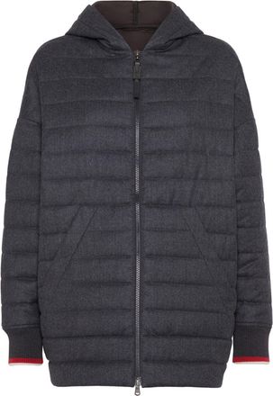 Brunello Cucinelli Wattierter Mantel - Grau