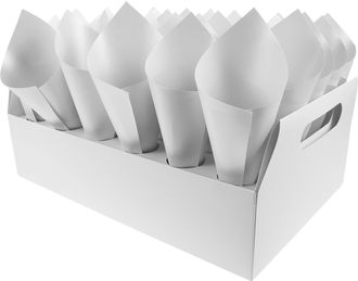 SOLUSTRE SHINEOFI Konfetti T&uuml;tenhalter f&uuml;r Hochzeiten 30 Fach Papierkegel St&auml;nder Wei&szlig; mit Halterung Pr&auml;sentationsbox f&uuml;r Bl&uuml;tenbl&auml;tter Selbstgemacht Dekoratio