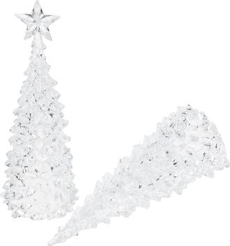 BESPORTBLE SEWACC 2 St&uuml;ck Acryl Weihnachtsbaum Deko mit LED Licht Tischdekoration f&uuml;r Wohnzimmer und Schlafzimmer Festliche Haushaltsornamente Farbenfrohes Festi