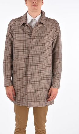 Corneliani Balmacaan-Mantel Shephards Check mit verdeckter Knopfleiste Corneliani