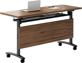 Generic Tragbarer Klapptisch, mobiler Konferenztisch mit Rollen, klappbare Tischplatte, ideal zum Lernen und Arbeiten, leicht zu verstauen, h&ouml;henverstellbar, 