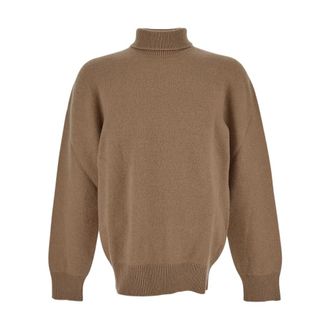 Laneus Woll Rollkragen Strick - - Knitwear - Herren - Braun - L