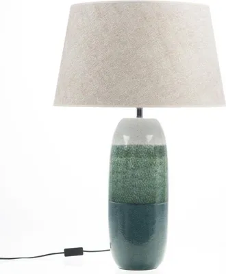 Amadeus Amadeus - Lampe de table 40x50x80 cm en c&eacute;ramique verte et abat-jour beige