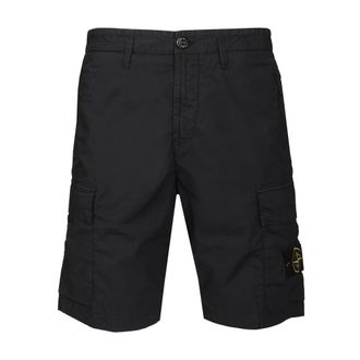 Stone Island Bermuda Stretch Coton Tela Paracadute - Homme - Shorts - Bleu - Taille: W33