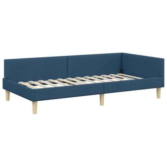 vidaXL Cadre de lit dangle avec tête de lit Bleu 90 x 190 cm tissu vidaXL