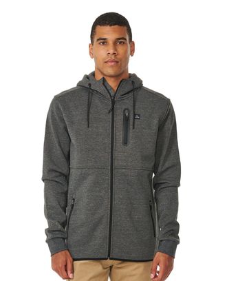 Rip Curl Herren Mens Technical Zip Up Hooded Jacket Anti-Serie Departed Jacke mit Rei&szlig;verschluss, Charcoal Marle, X-Large