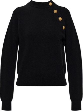Balmain Femme, Pulls, Noir, Taille: 40 FR Pull avec fermeture &agrave; boutons-pression sur l&eacute;paule