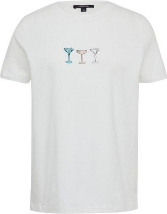 Comma Kurzarmshirt T-Shirt Jersey-T-Shirt aus Baumwollmix mit Print