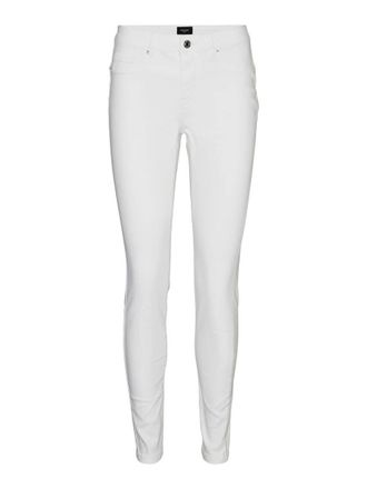 Vero Moda Damen Vmwild Seven Mr Slim Push Up Col Pants Hose, Bright White, 30W / 30L EU