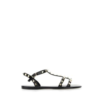 Valentino Garavani Femme, Chaussures, Noir, Taille: 36 EU Rockstud Flat Sandales