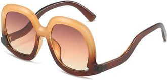 Generic Lunettes de soleil tendance irrégulières pour femmes et hommes, lunettes de soleil vintage pour femmes, nuances féminines, UV400, marron, taille uniqu