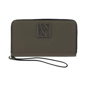 A|X Armani Exchange Femme, Accessoires, Gris, Taille: ONE Size Portefeuille zipp&eacute; &agrave; logo