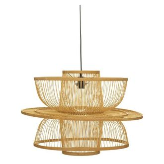Atmosphera Suspension luminaire en bambou Ava - Beige - d 58 x h 45 cm - Livraison gratuite