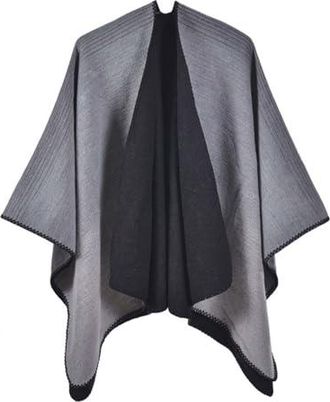 Generic Poncho Femme Hiver Chaud Chale Femme Hiver Chaud Cape Femme Effet enveloppant Cape Imprim&eacute;e Tendance Doubl&eacute;e Tr&egrave;s Chaude Polyvalente Saison Froide