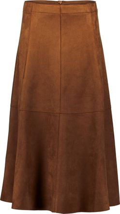 Zero Damen Midirock in Velourlederoptik 34, Bright Tobacco