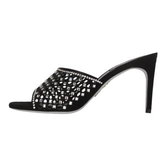 Rene Caovilla Ginger Mules aus Wildleder - - Shoes - Damen - Schwarzk - 37 1/2 EU