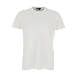 Tom Ford Cotton Silk SS T-Shirt - - Tops - Herren - Wei&szlig; - M