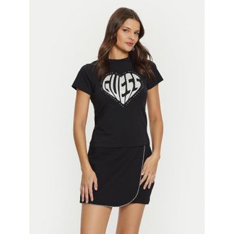 Guess T-Shirt V5RI08 J1314 Schwarz Slim Fit