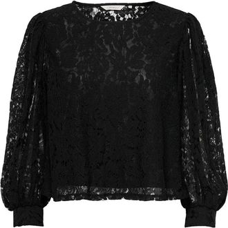 Only Damen Onlyrsa 78 Lace Top WVN Shirt, Schwarz, S EU