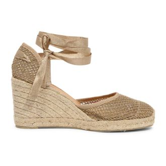 Castaner Korall Keil Espadrilles Lurex Schuhe - - Shoes - Damen - Beige - 40 EU