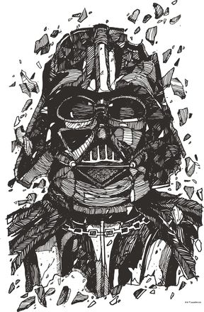Komar Wandbild - Star Wars Darth Vader Drawing - Größe: 50 x 70 cm (ohne Rahmen) - Dekoration, Kinderzimmer, Poster, Kunstdruck