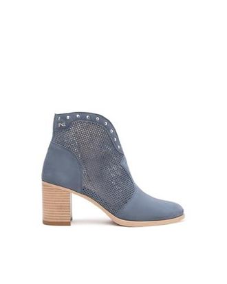 Nero Giardini E512710D Velour col. Avio Bottines pour femme en nubuck avec talon moyen et &eacute;clair, avio, 36 EU