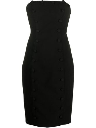 Moschino Schulterfreies Minikleid mit Kn&ouml;pfen - Schwarz