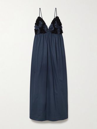 Mara Hoffman Annika Midikleid Aus Biobaumwollpopeline Mit Raffungen - Blau