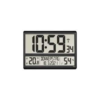 TFA Dostmann 60.4520.01 Funk Wanduhr 360 mm x 28 mm x 235 mm Schwarz Gro&szlig;es Display