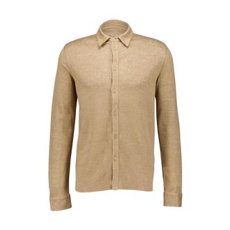 Majestic Filatures W&uuml;ste Baumwolle Leinen Hemd - - Shirts - Herren - Beige - 2XL