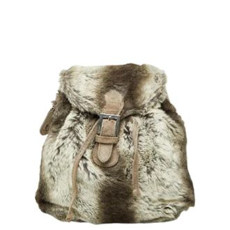 Fendi Pre-owned Zucca Fur Suede Backpack - - Pre-owned - Damen - Grau - ONE SIZE