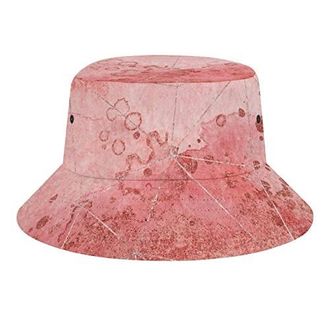 Generic Aquarelle À Motif Marbré Rouge Et Or-1 Chapeau De Pêcheur Pliable Seau Chapeau Mode Visière Capeline pour Plage Jardinier Voyage