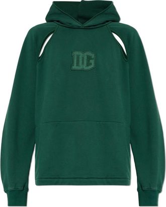 Dolce & Gabbana Homme, Sweatshirts et sweats &agrave; capuche, Vert, Taille: L SweaT-shirt &agrave; fentes d&eacute;coratives